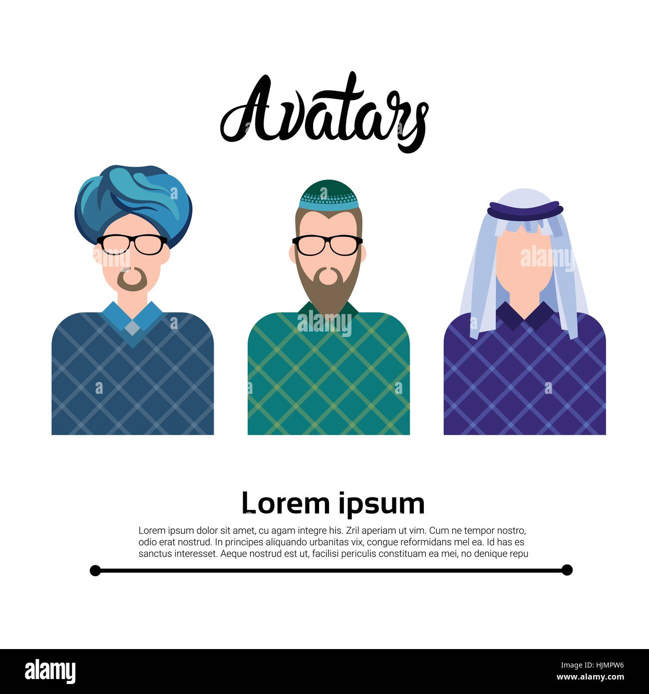 Arabic profile avatar set icon hi-res stock photography and images - Alamy