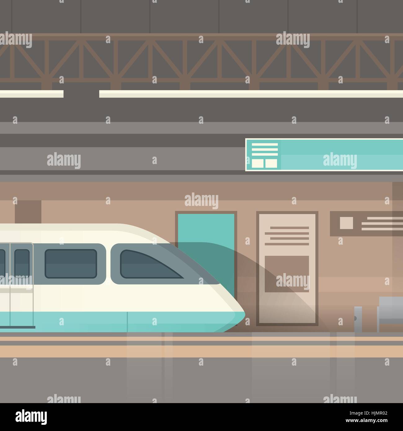 Subway Tram Modern City Public Transport, Underground Rail Road Station ...