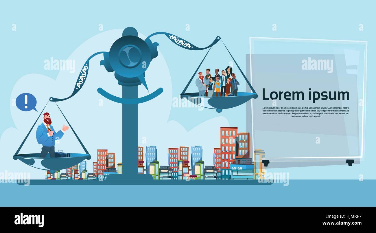 Business People Group On Balance Scale Career Concept Stock Vector ...