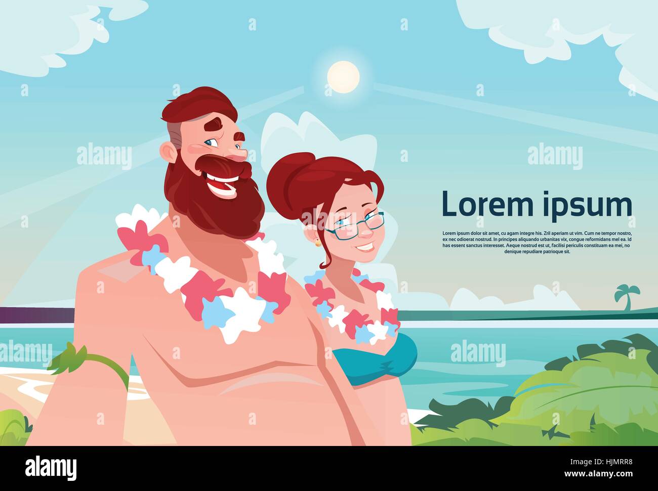 Hawaii Woman Couple Stock Vector Images Alamy