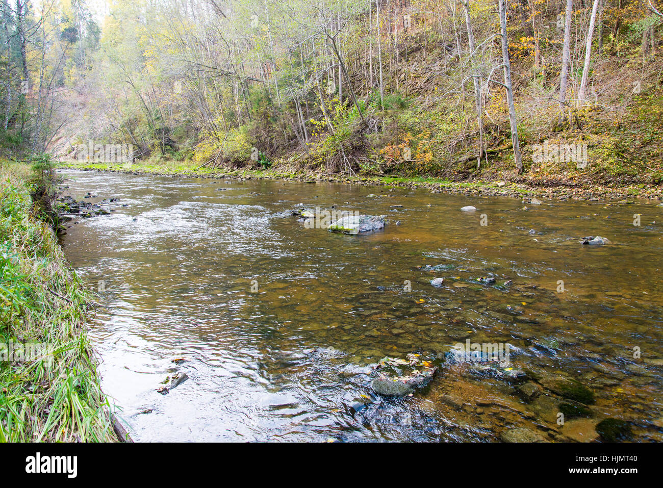 mountain river with rocks and sandstones and reflections Stock Photo ...