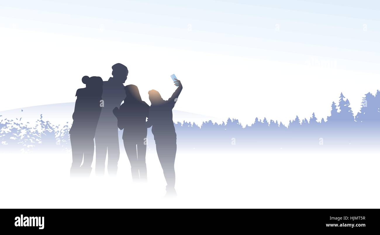 Phone friends woman selfie Stock Vector Images - Alamy