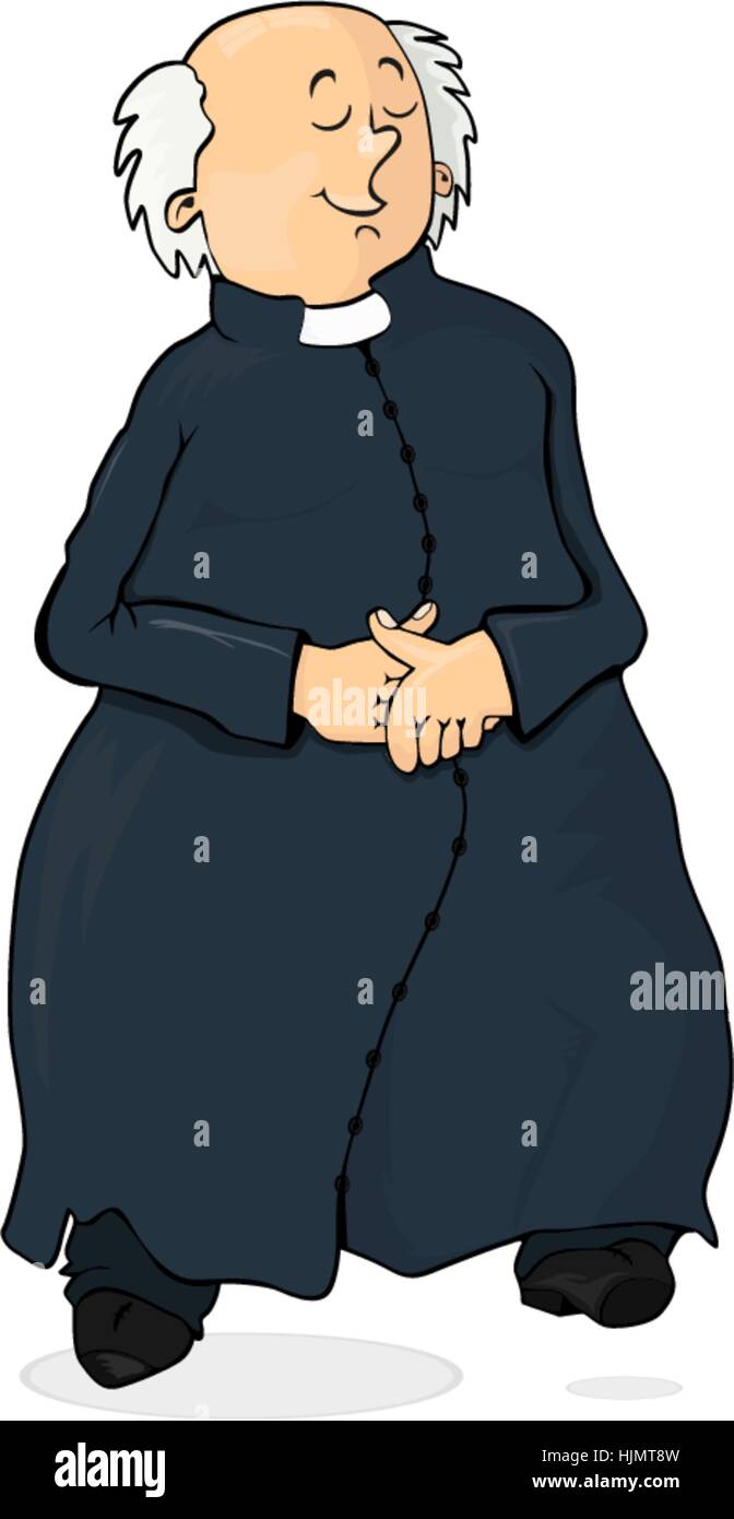 Cartoon Catholic Priest On White High Resolution Stock Photography and ...
