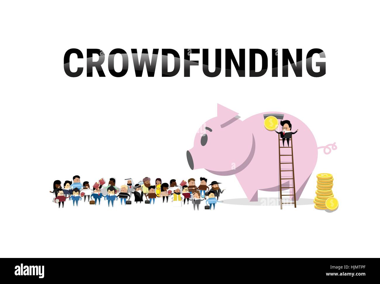 Business People Group Investment Money Investor Crowd Funding Web ...