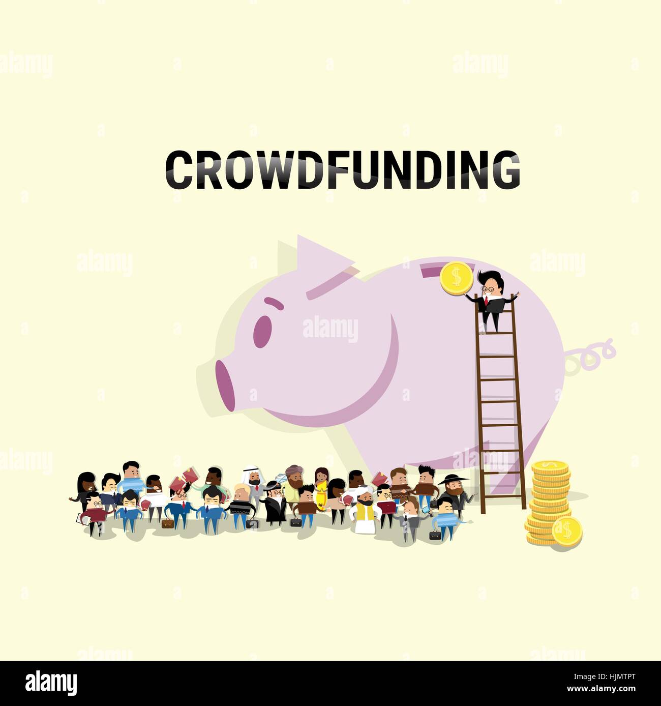 Business People Group Investment Money Investor Crowd Funding Web ...