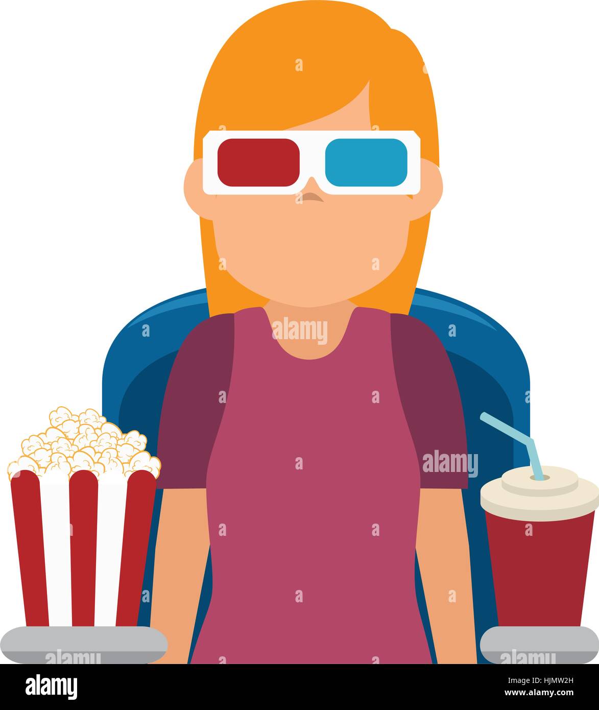Watching 3d movies vector illustration hi-res stock photography and ...