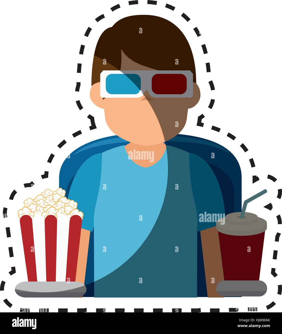 Watching 3d movies vector illustration hi-res stock photography and ...