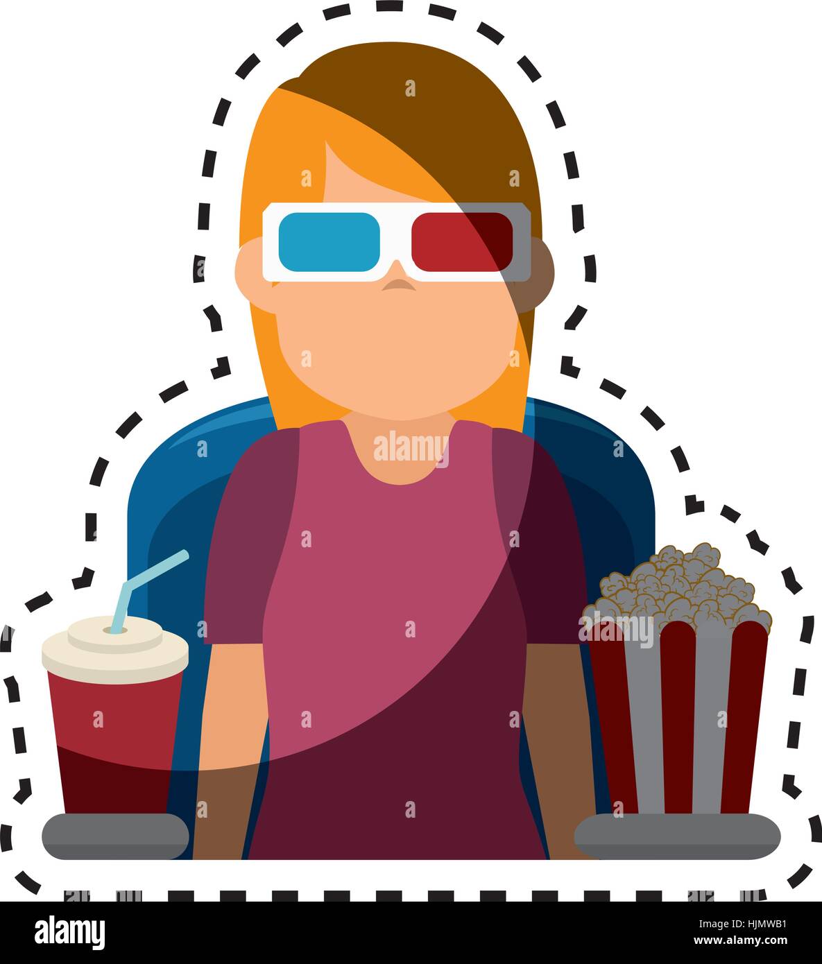 Watching 3d movies vector illustration hi-res stock photography and ...