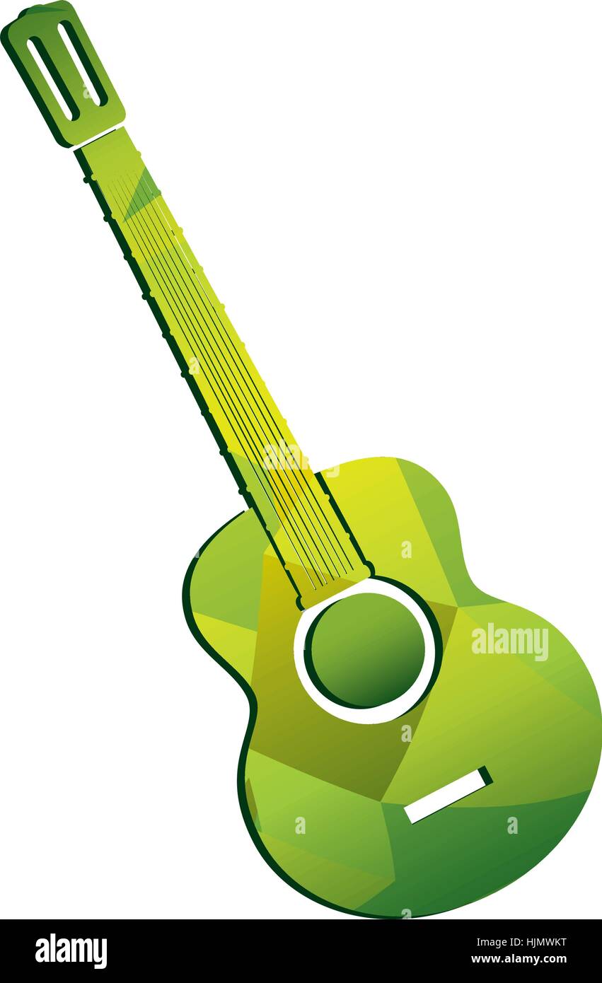 acoustic guitar with musical notes vector illustration design Stock ...