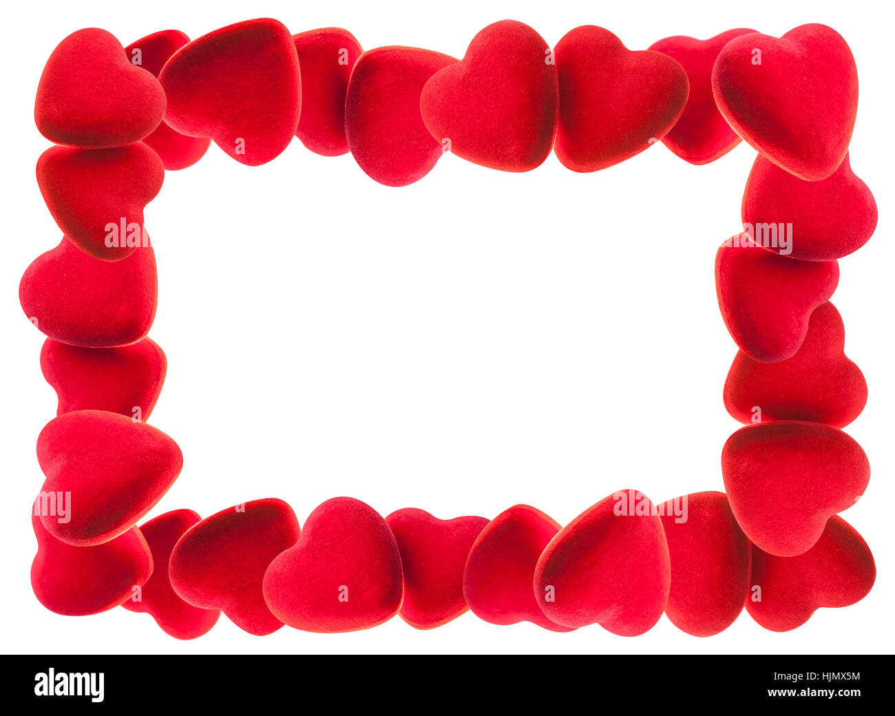 Frame of red hearts isolated on white background Stock Photo - Alamy