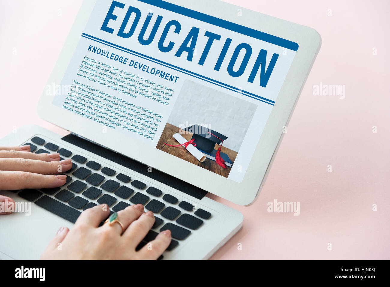 Graduation Hat Diploma Degree Knowledge Concept Stock Photo - Alamy