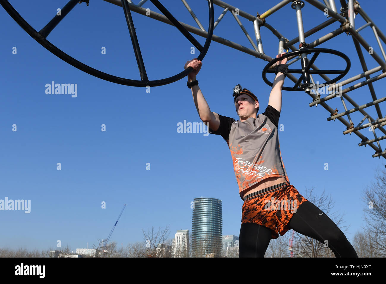 Tough mudder transformed mudchute dlr station hi-res stock photography ...