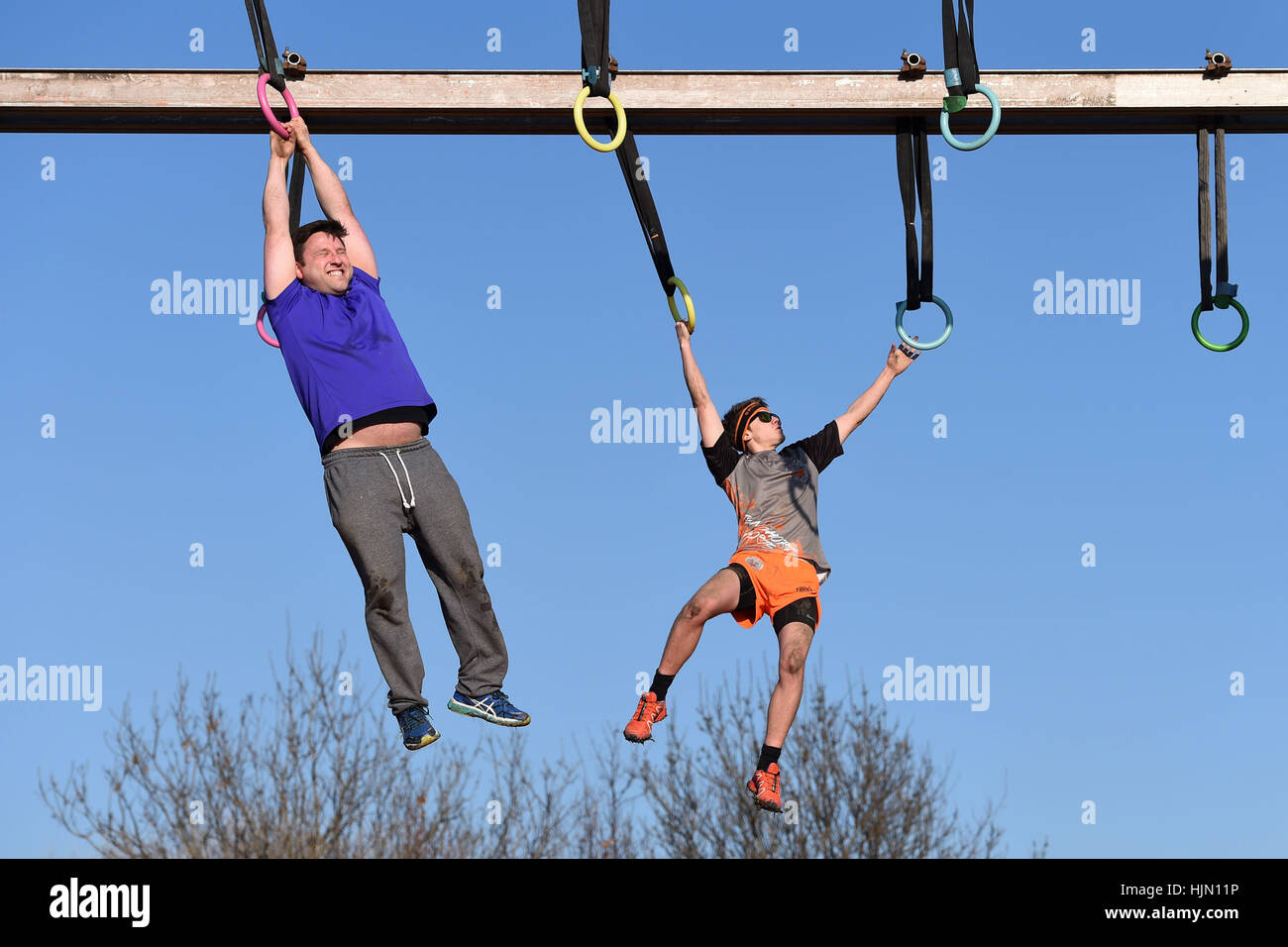 Competitors tackle obstacles at Mudchute Park and Farm after Tough ...