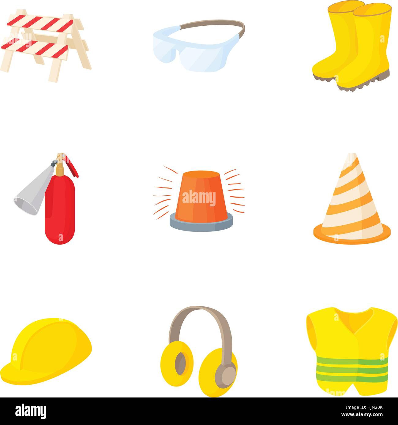 Construction of road icons set. Cartoon illustration of 9 construction ...