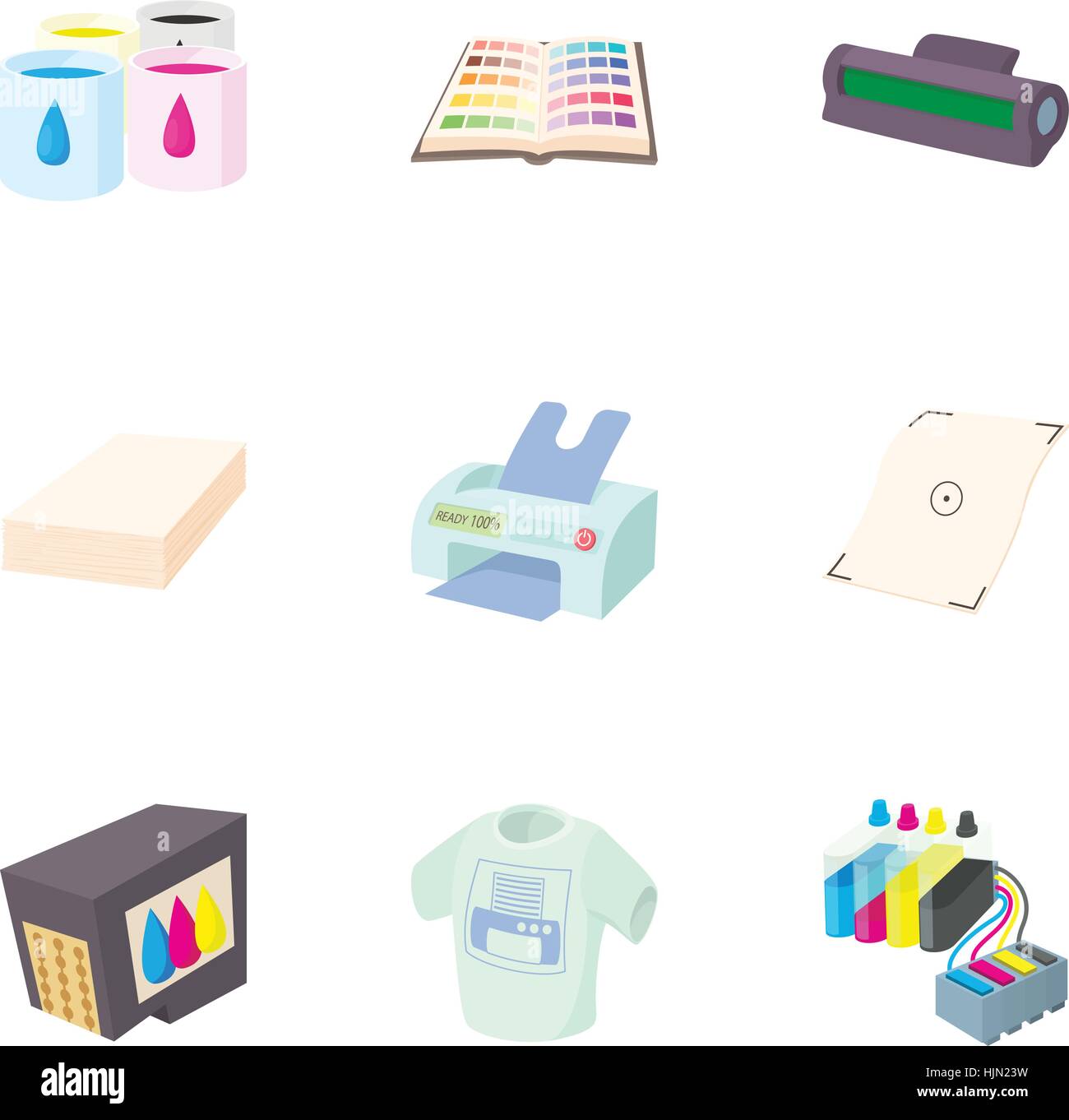 Print icons set. Cartoon illustration of 9 print vector icons for web ...
