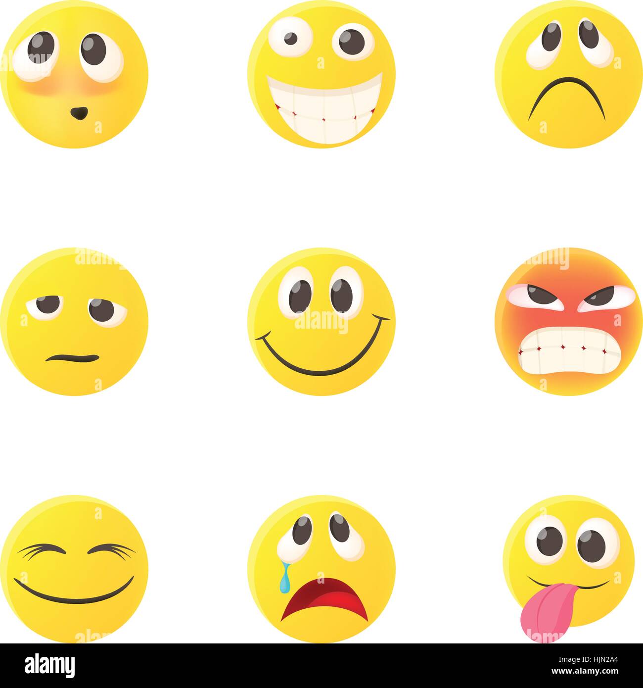 Emoticons for chatting icons set. Cartoon illustration of 9 emoticons ...