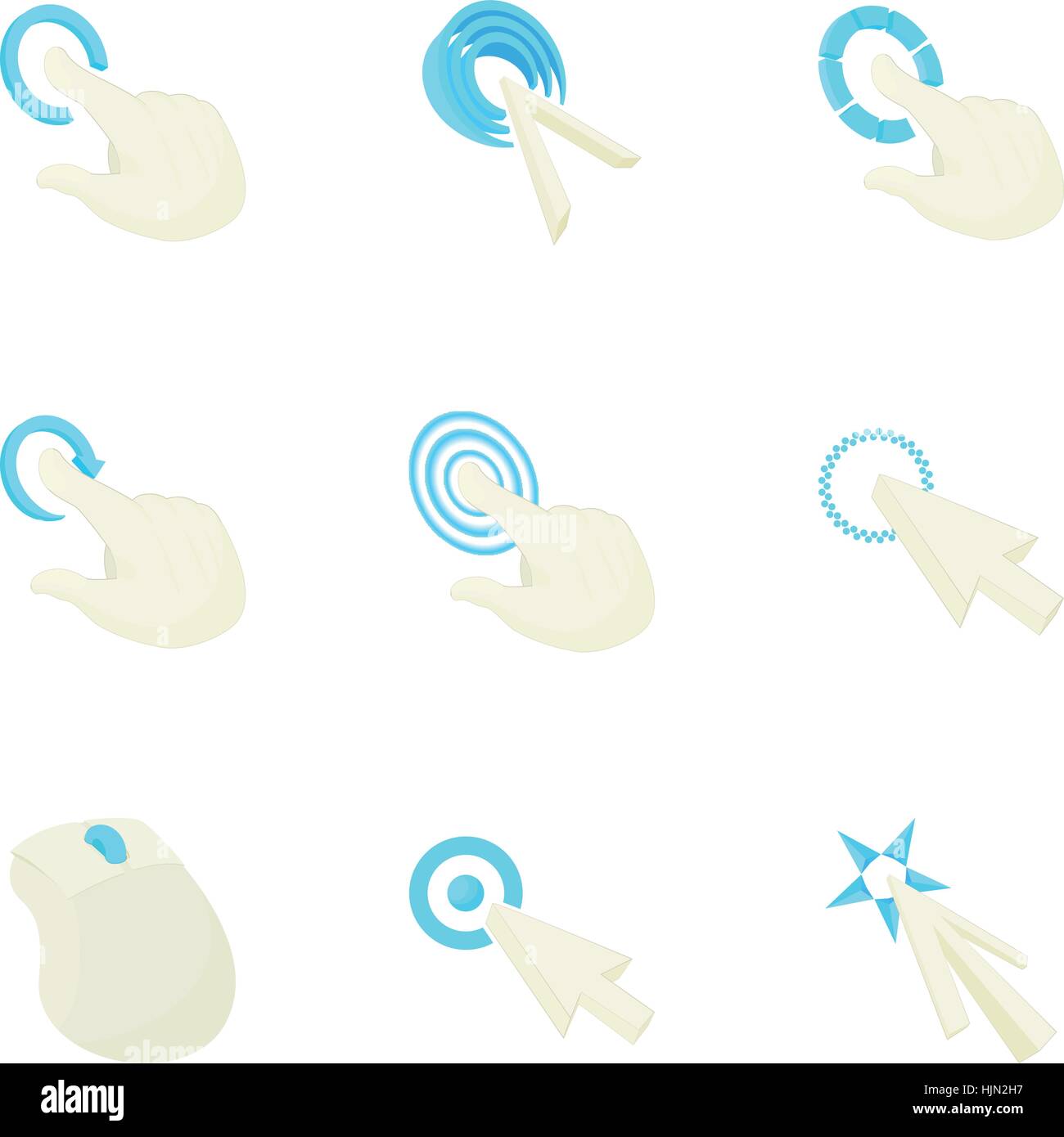Cursor icons set. Cartoon illustration of 9 cursor vector icons for web ...