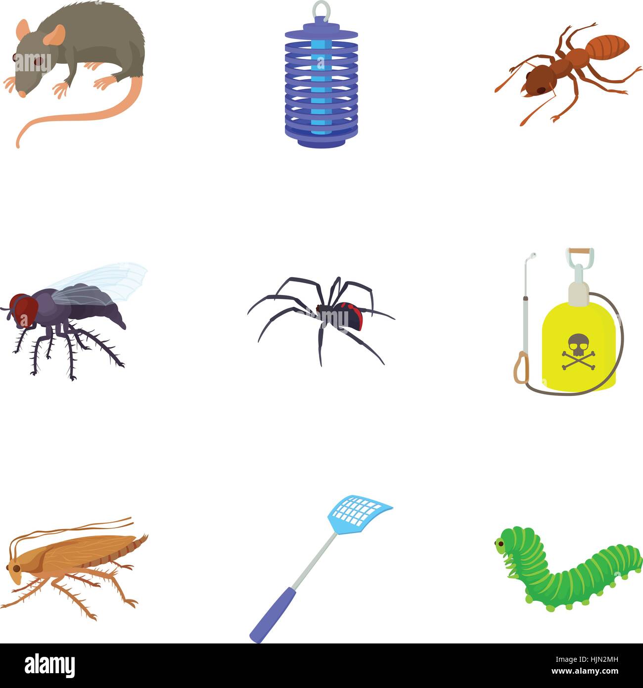 Pests icons set. Cartoon illustration of 9 pests vector icons for web ...