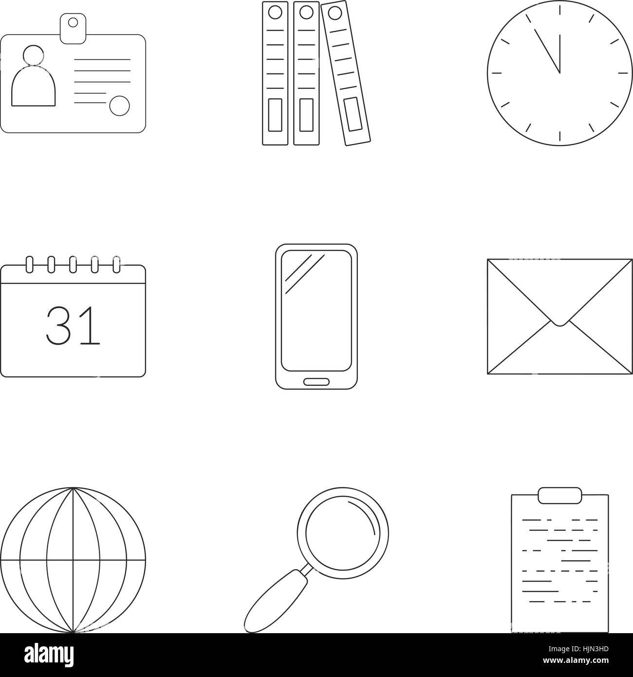 Business plan icons set. Outline illustration of 9 business plan vector ...