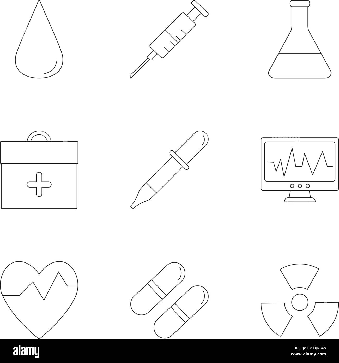 Doctoral icons set. Outline illustration of 9 doctoral vector icons for ...