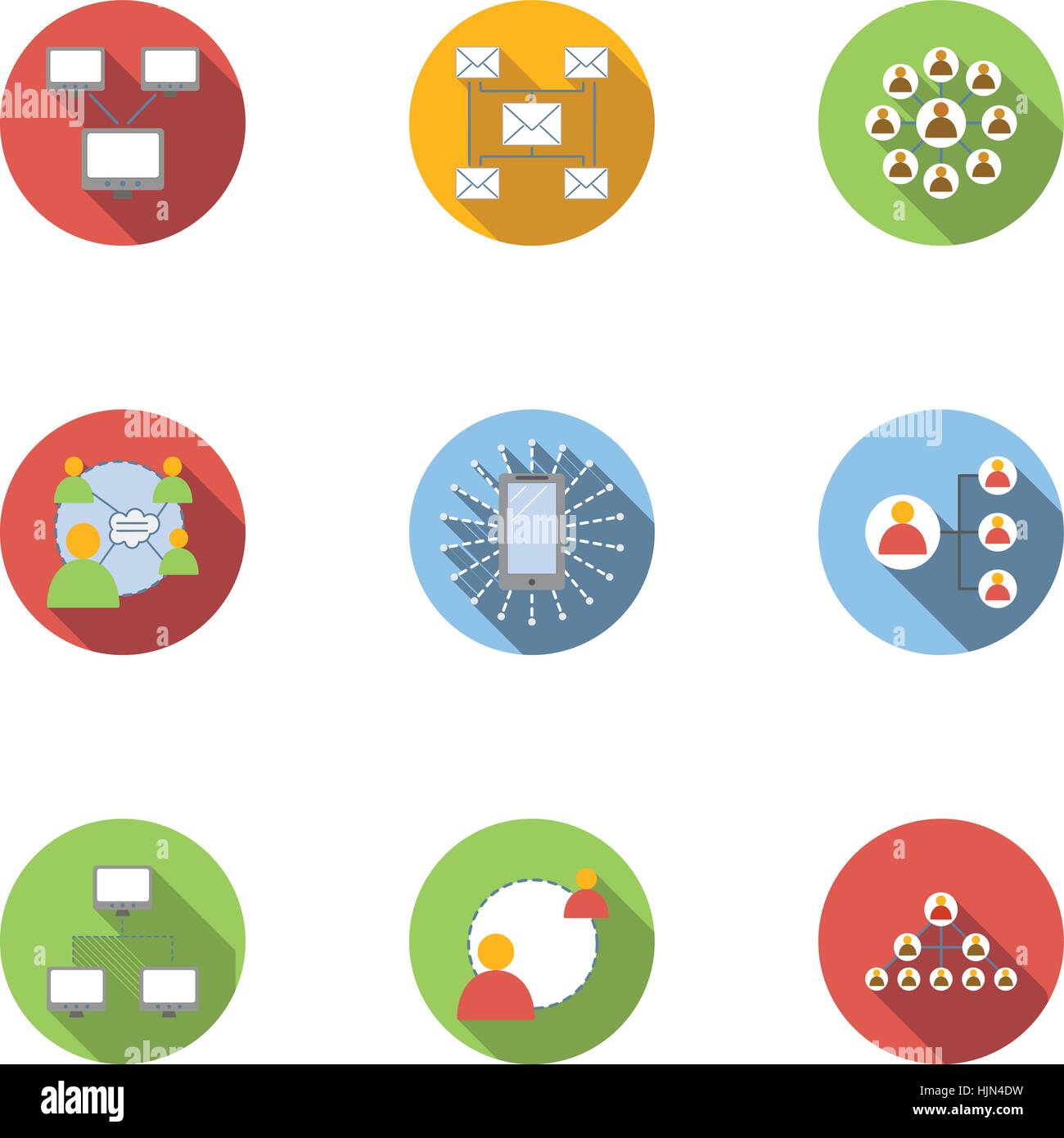 World internet icons set. Flat illustration of 9 world internet vector ...