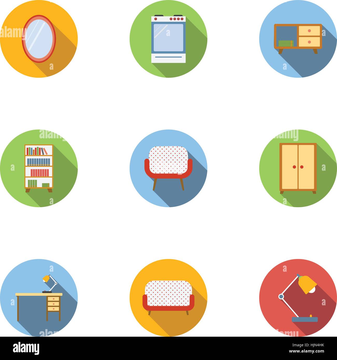 Home environment icons set. Flat illustration of 9 home environment ...