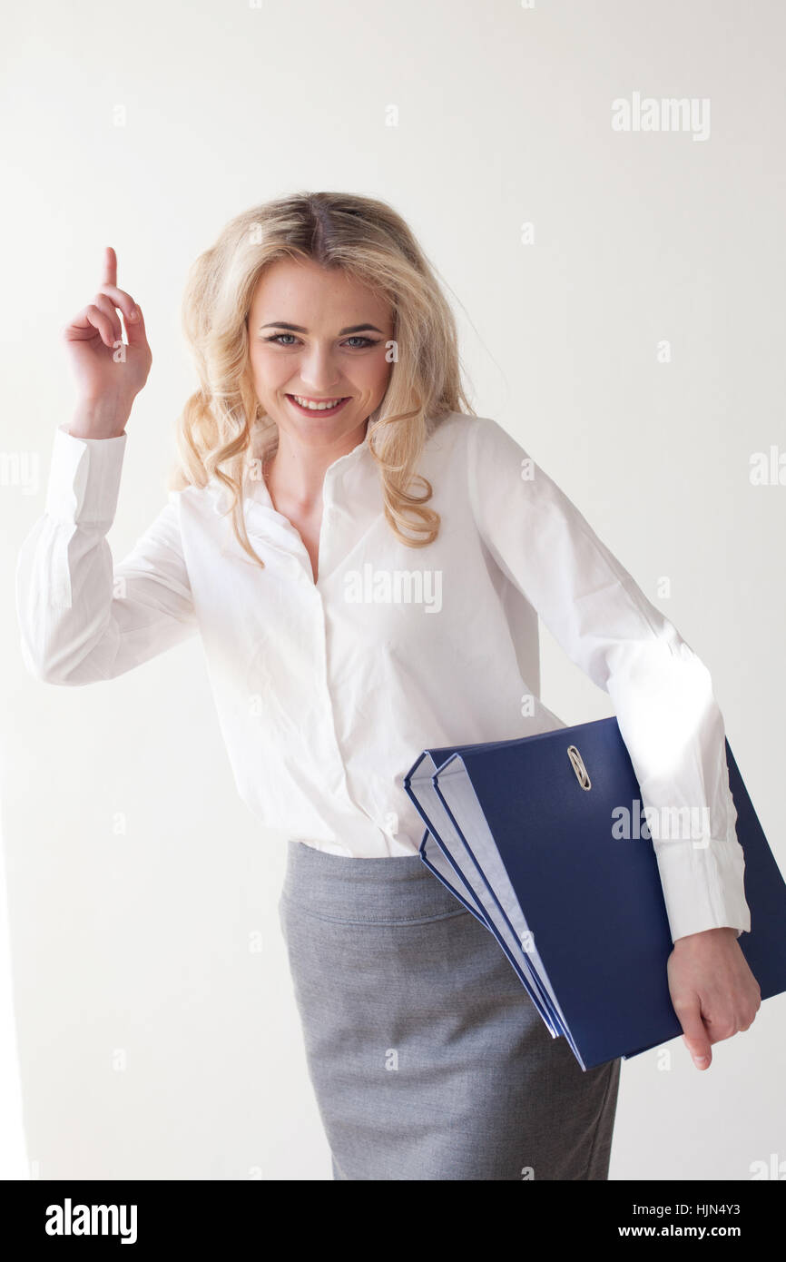 business girl Secretary documents folder Stock Photo - Alamy
