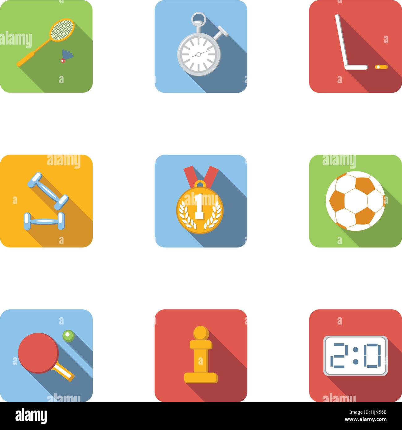 Gym icons set. Flat illustration of 9 gym vector icons for web Stock ...