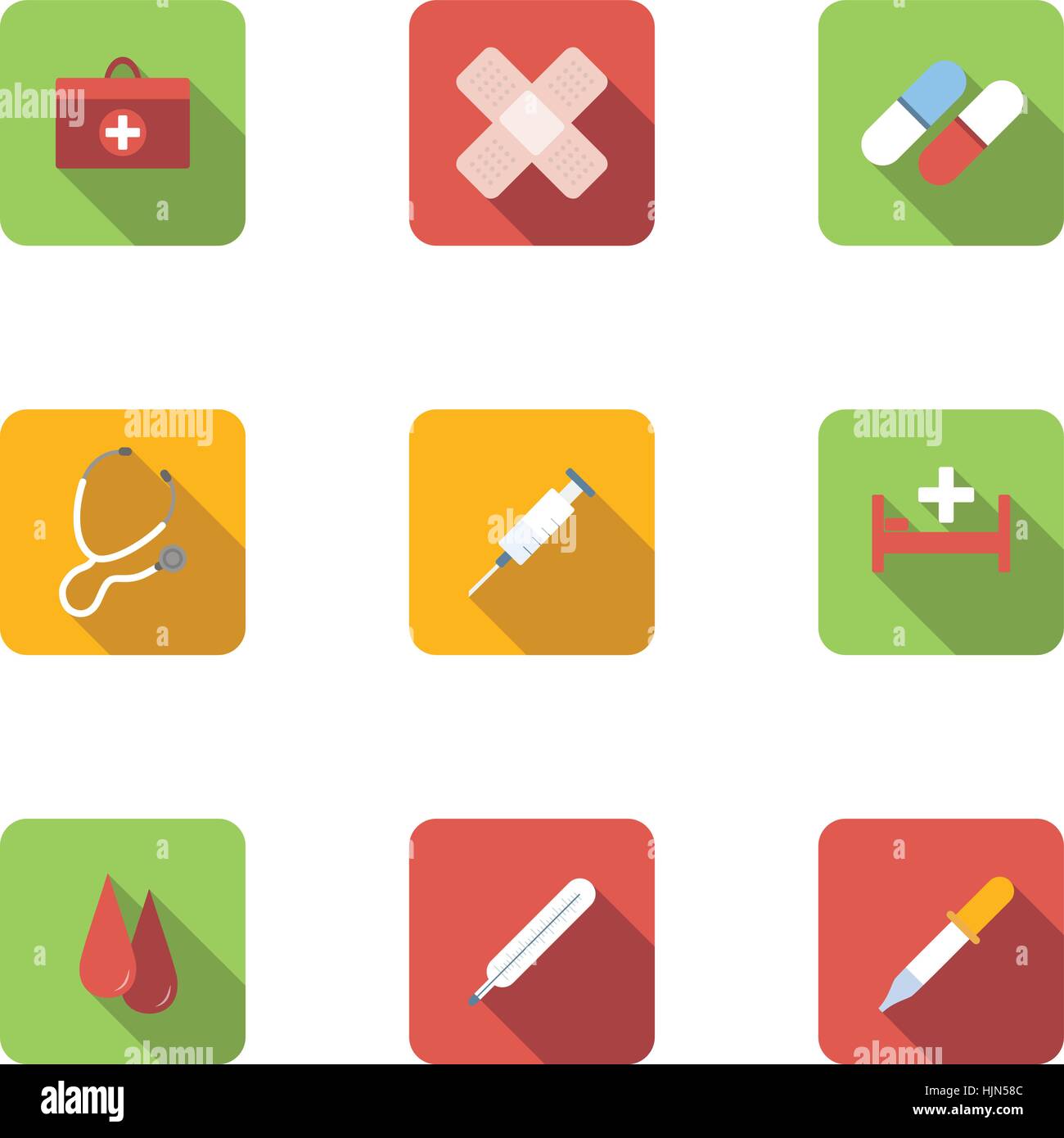 Treatment icons set. Flat illustration of 9 treatment vector icons for ...