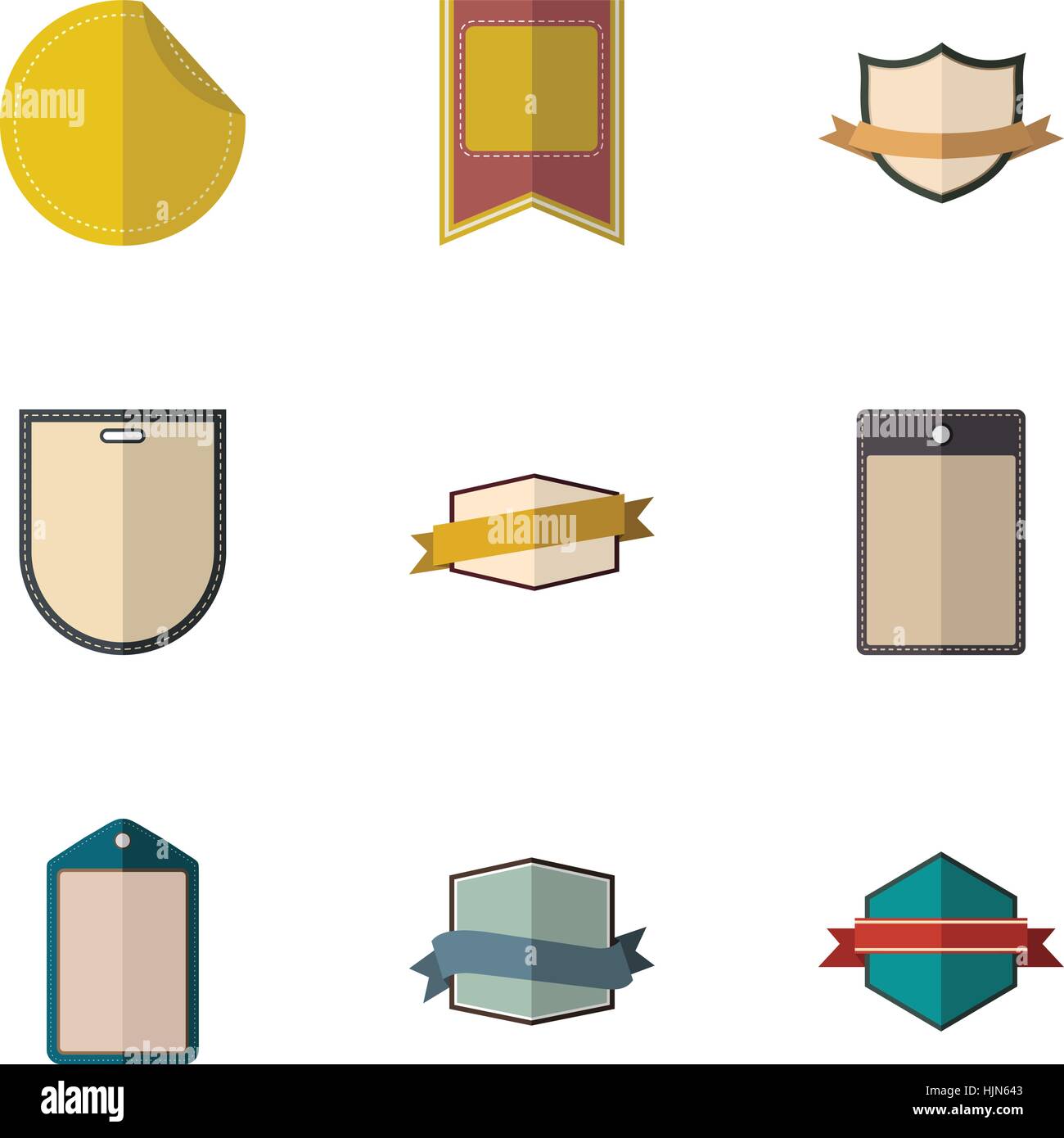 Label icons set. Flat illustration of 9 label vector icons for web ...