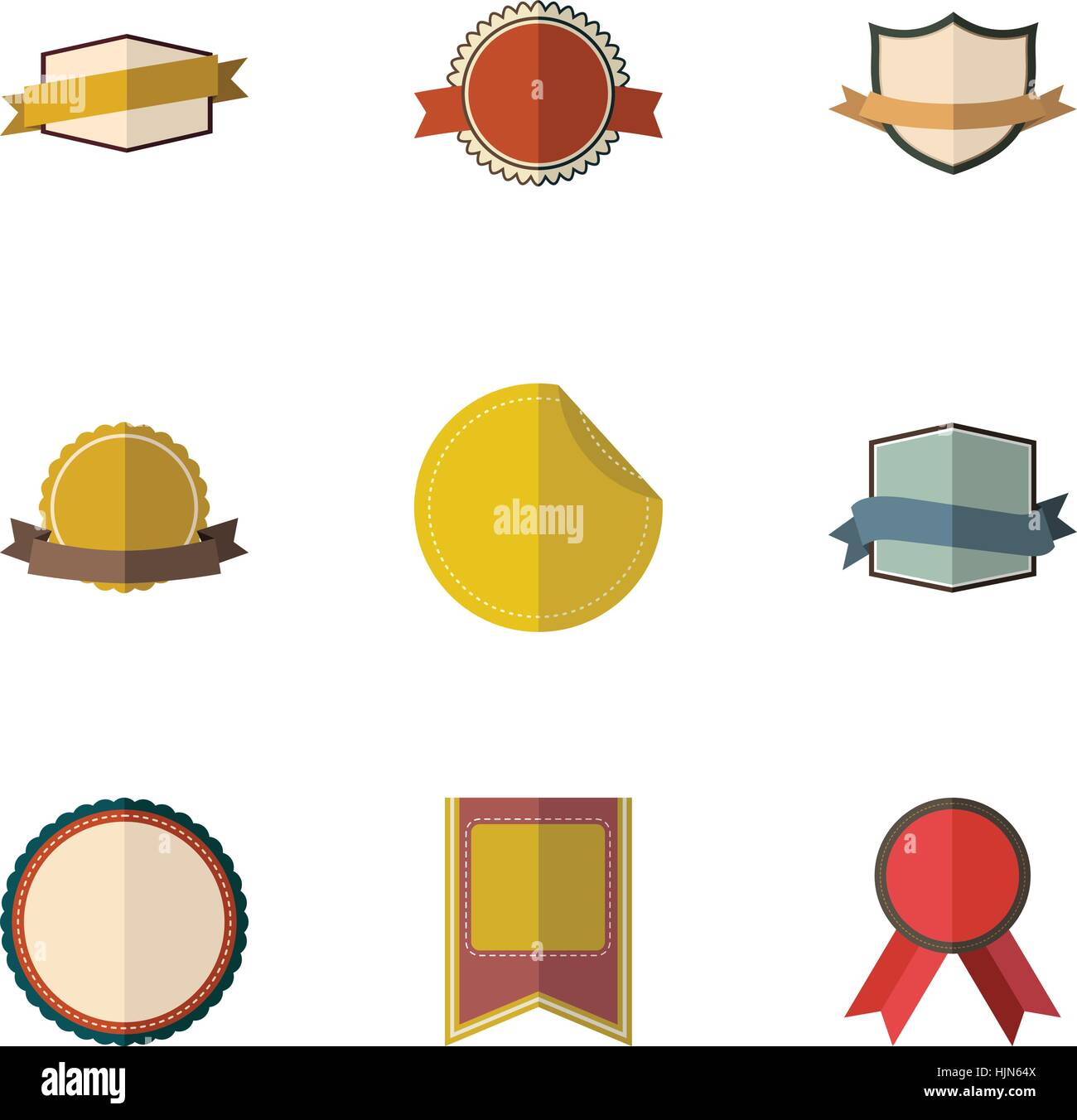Sticker icons set. Flat illustration of 9 sticker vector icons for web ...