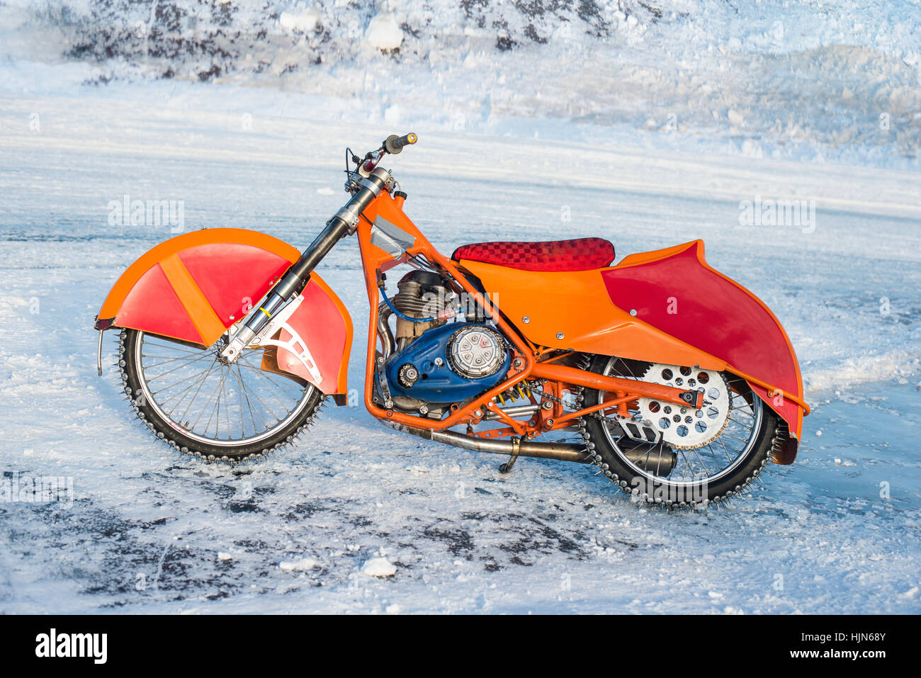 motorcycle for winter Speedway Stock Photo - Alamy