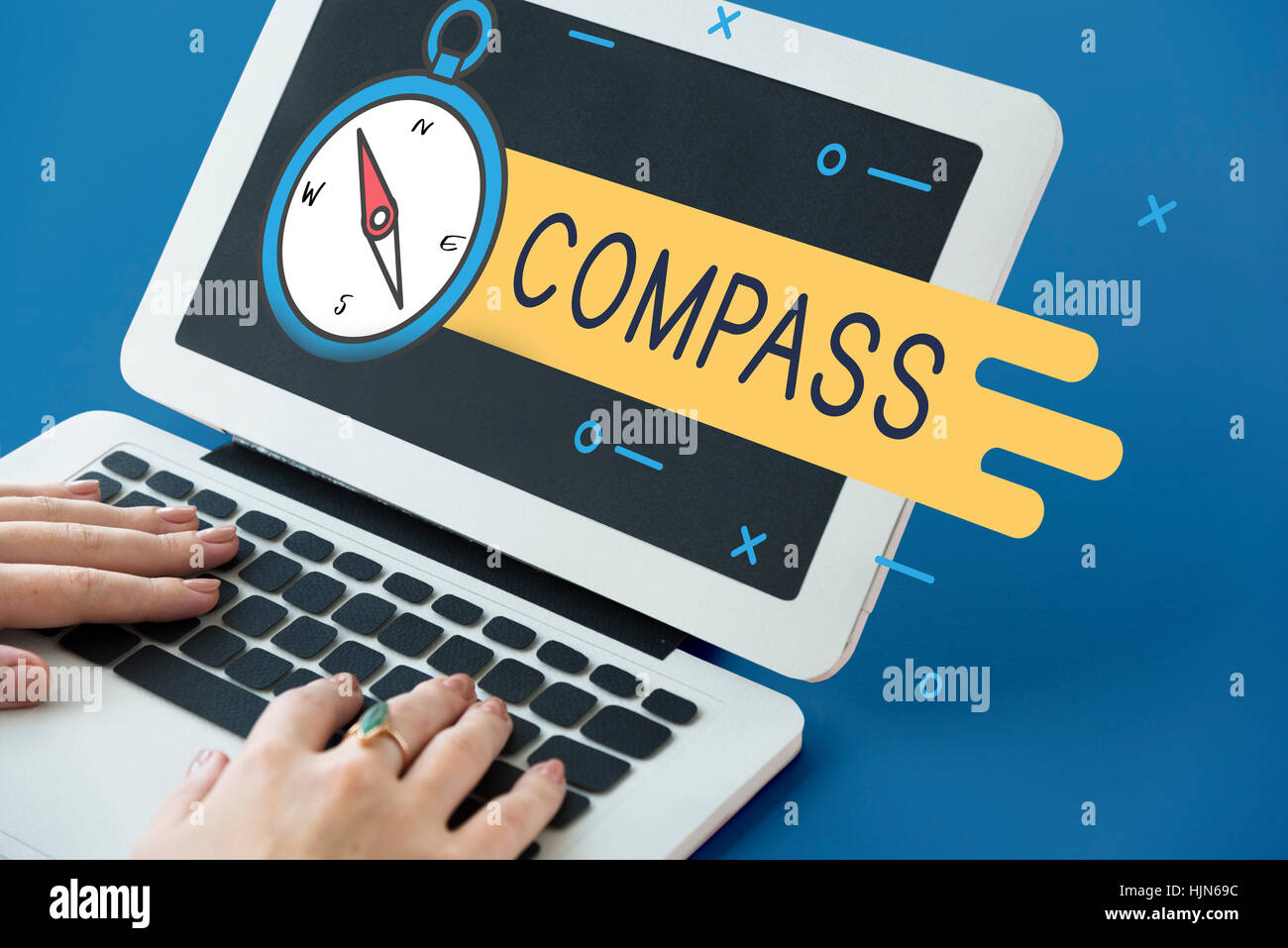 Compass Destination Navigation Route Direction Concept Stock Photo - Alamy