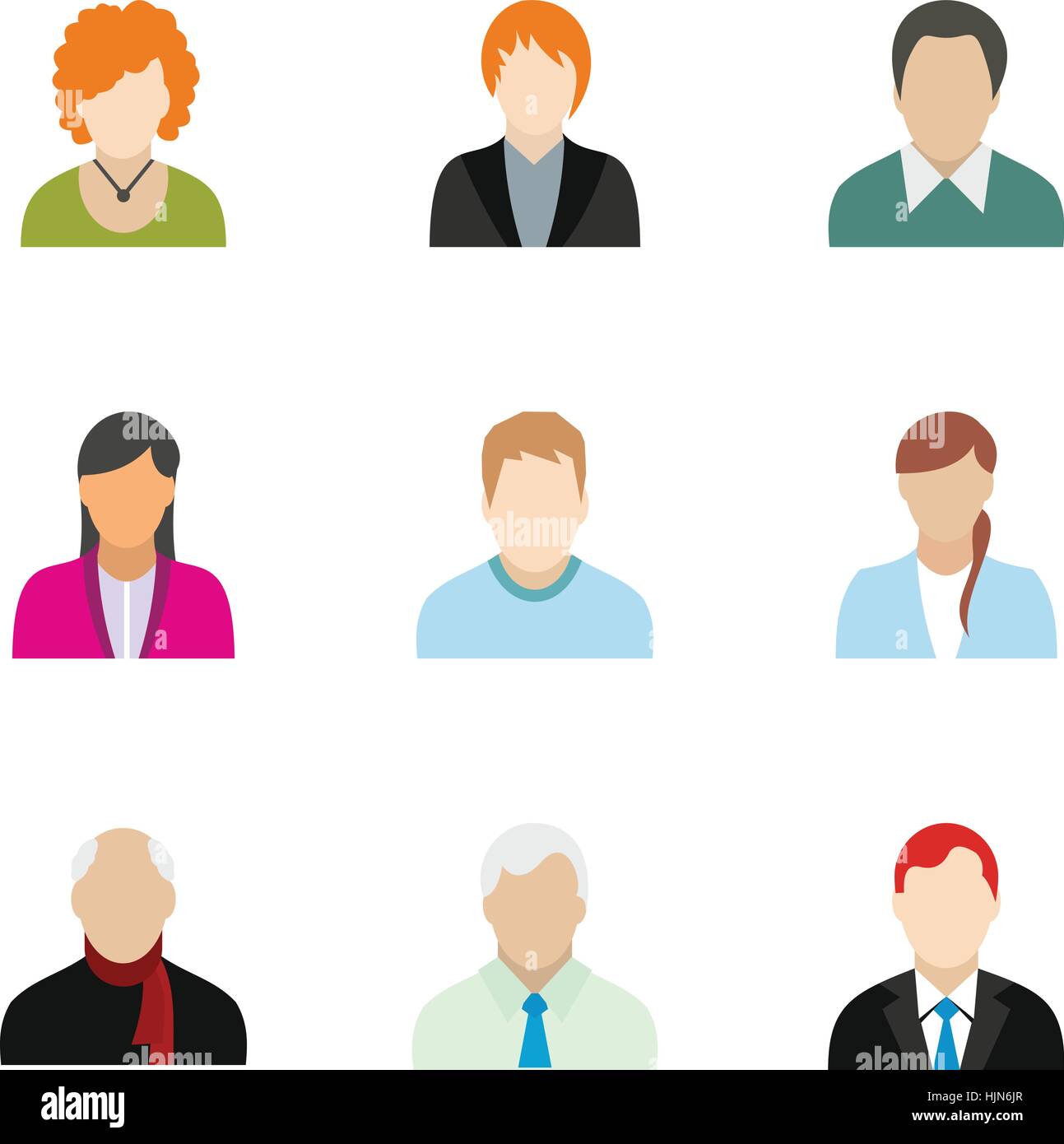 Types of avatar icons set. Flat illustration of 9 types of avatar ...