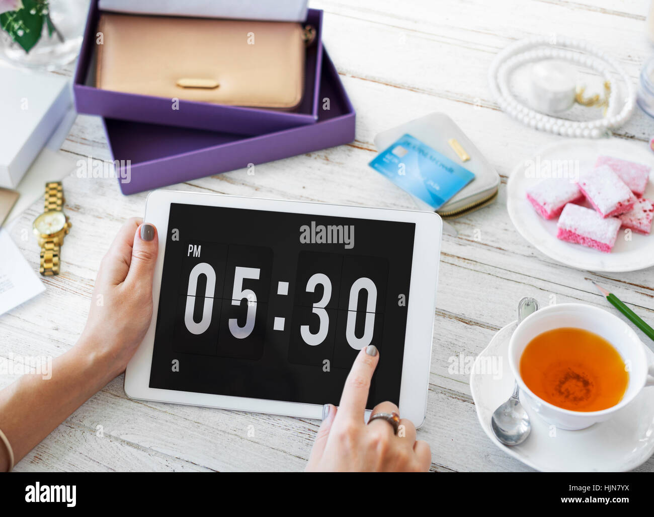 Clock Alarm Punctual Time Management Personal Organizer Concept Stock ...