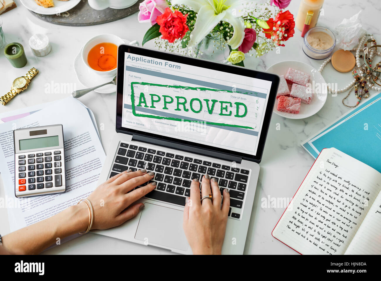 Approved Accepted Application Form Concept Stock Photo - Alamy