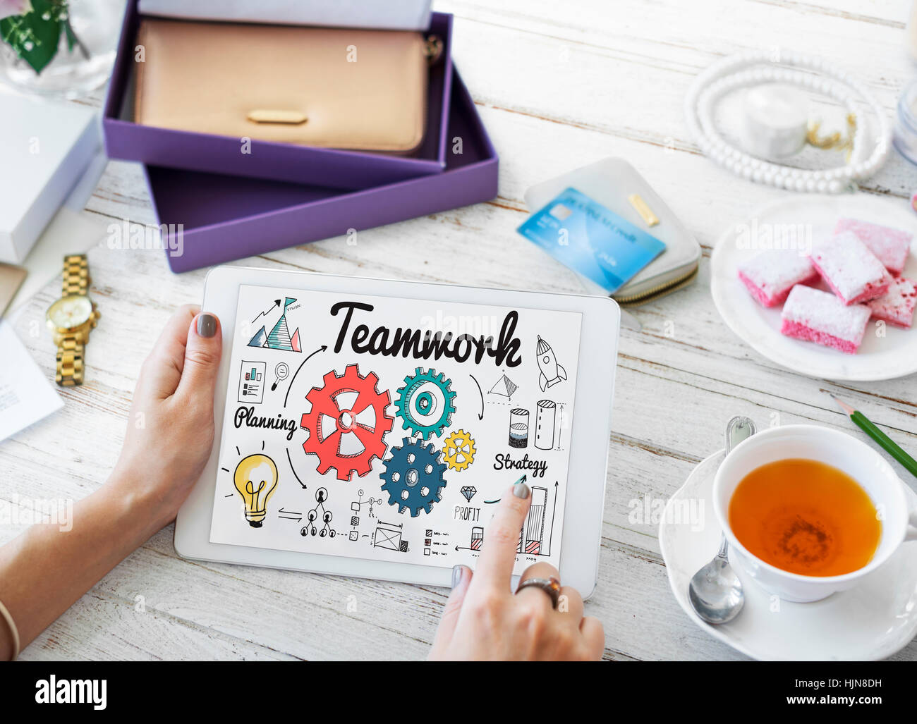 Teamwork Collaboration Unity Corporate Gear Concept Stock Photo - Alamy