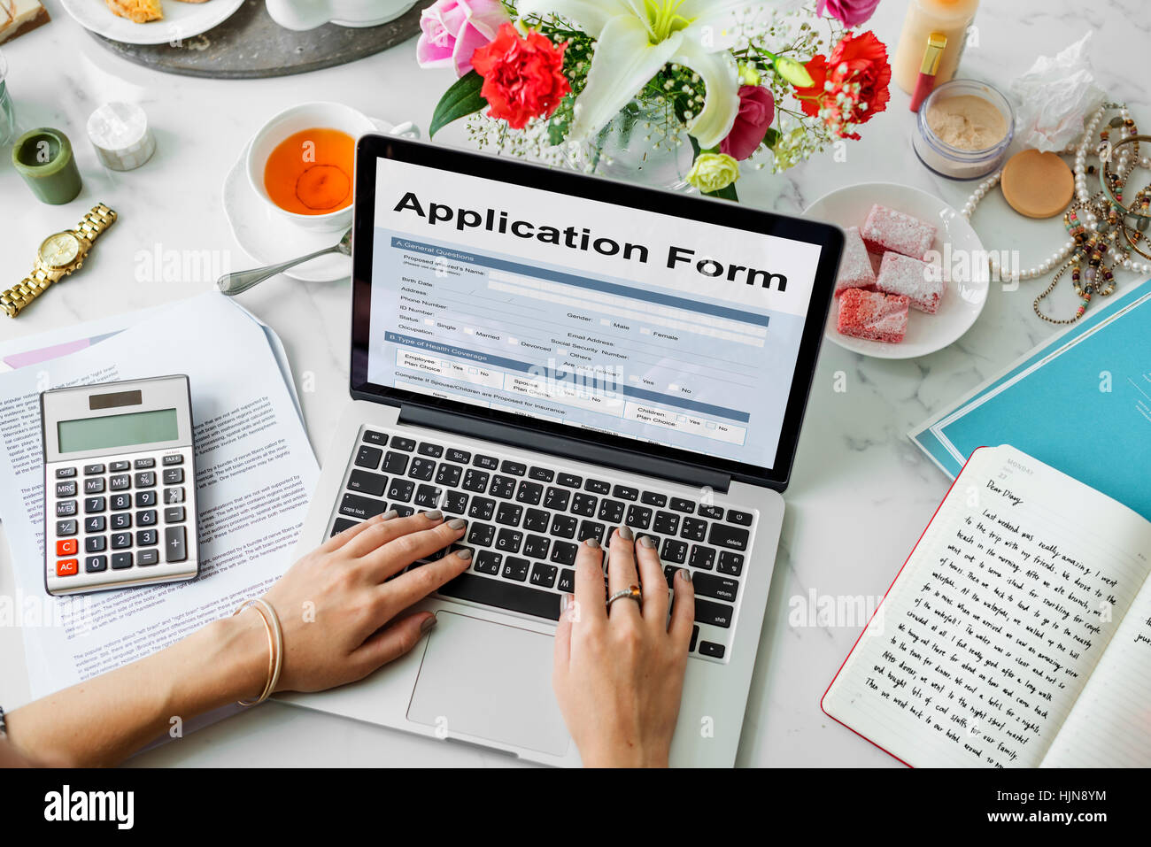 Application Form Document Filling Concept Stock Photo - Alamy