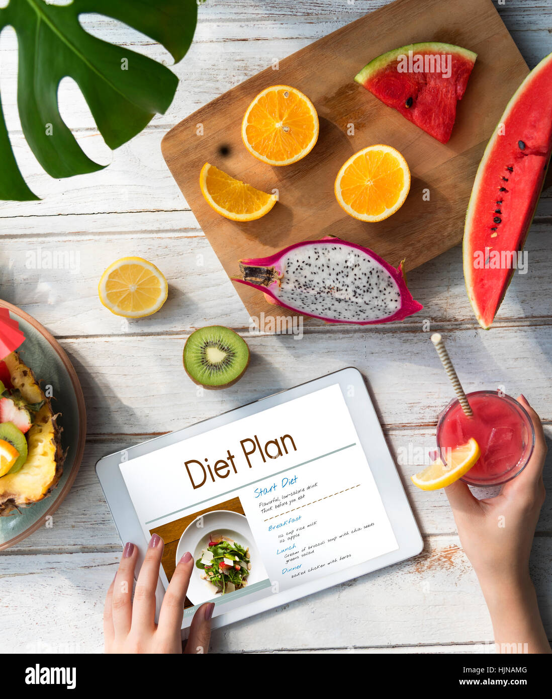 Diet Plan Healthy Living Concept Stock Photo - Alamy