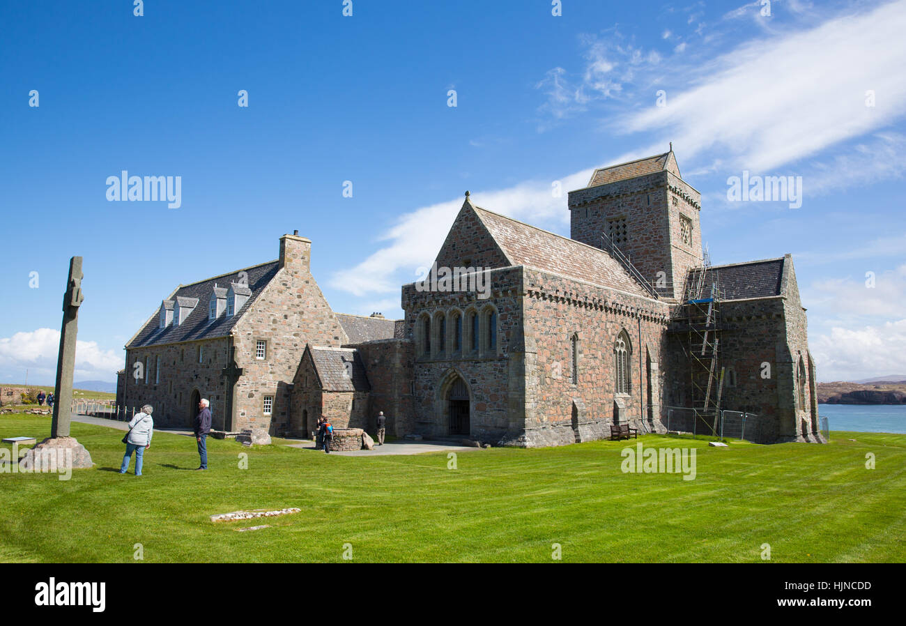 Iona Abbey Scotland Uk Scottish Island Off The Isle Of Mull West Coast Of Scotland A Popular