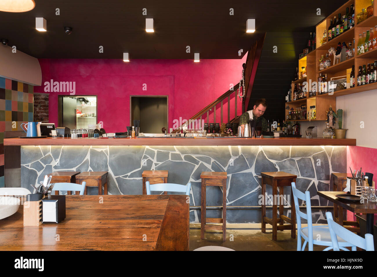 Interior of restaurant facing bar. Radio Mexico Taqueria, Melbourne ...