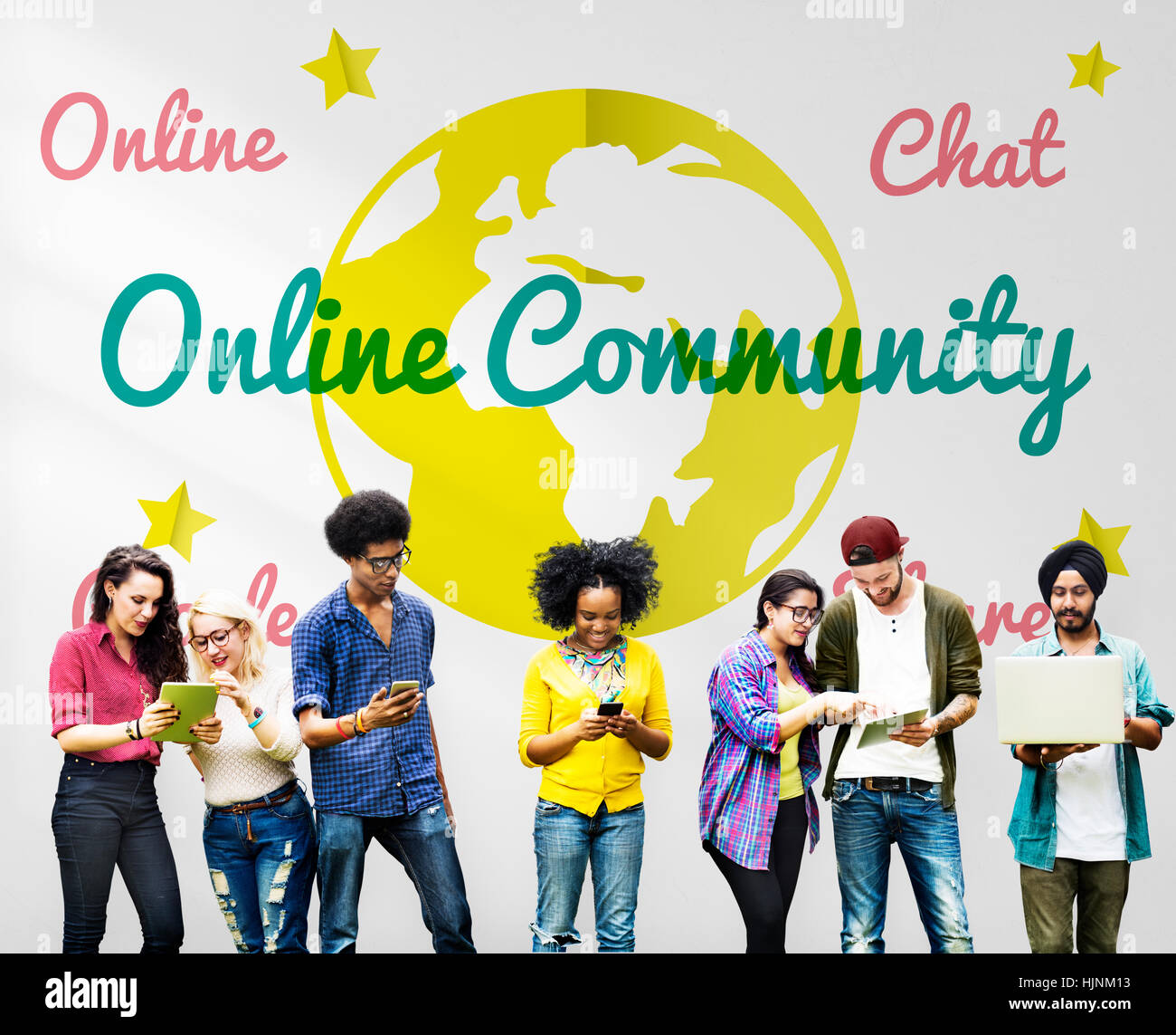 Online Community Global Icon Concept Stock Photo - Alamy