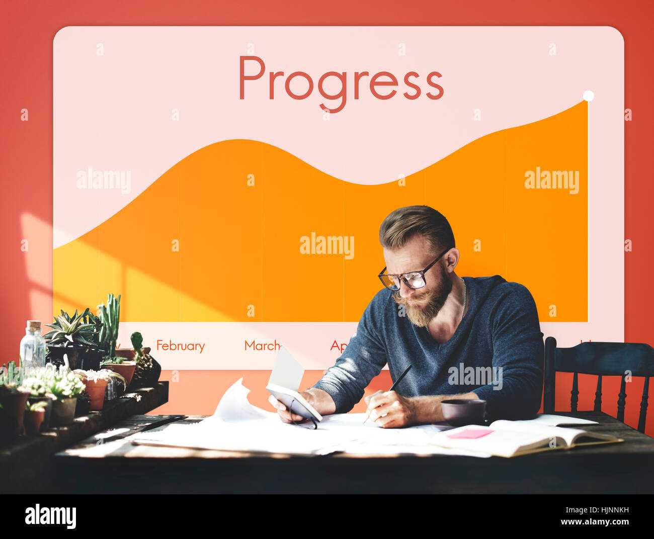 Graph Progress Report Analysis Concept Stock Photo - Alamy