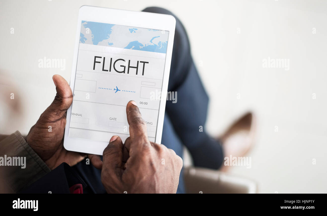 Online Flight Booking Interface Concept Stock Photo - Alamy