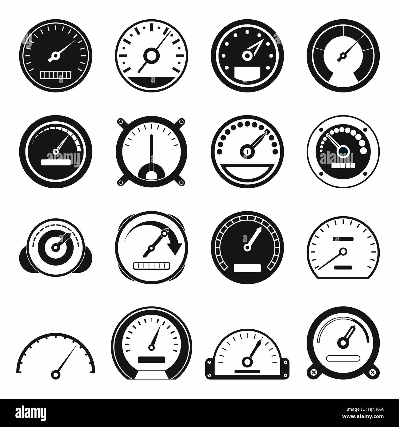 Speedometer icons set in black simple style for any design Stock Vector ...