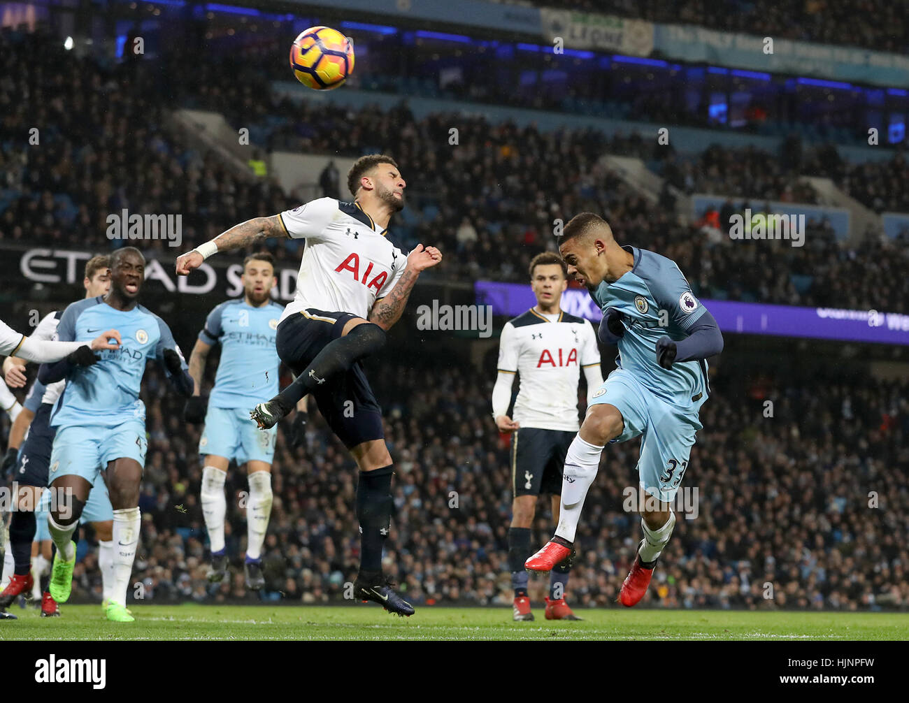 Tottenham Hotspur's Kyle Walker (left) and Manchester City's Gabriel ...