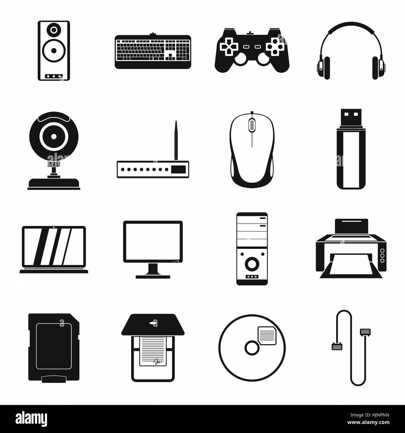 Computer icons set in simple style for any design Stock Vector Image ...