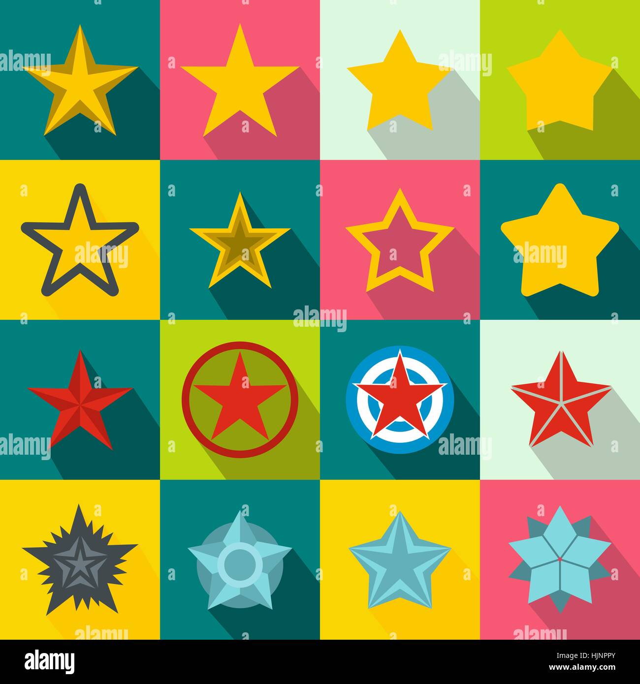 Star icons set in flat style for any design Stock Vector Image & Art ...