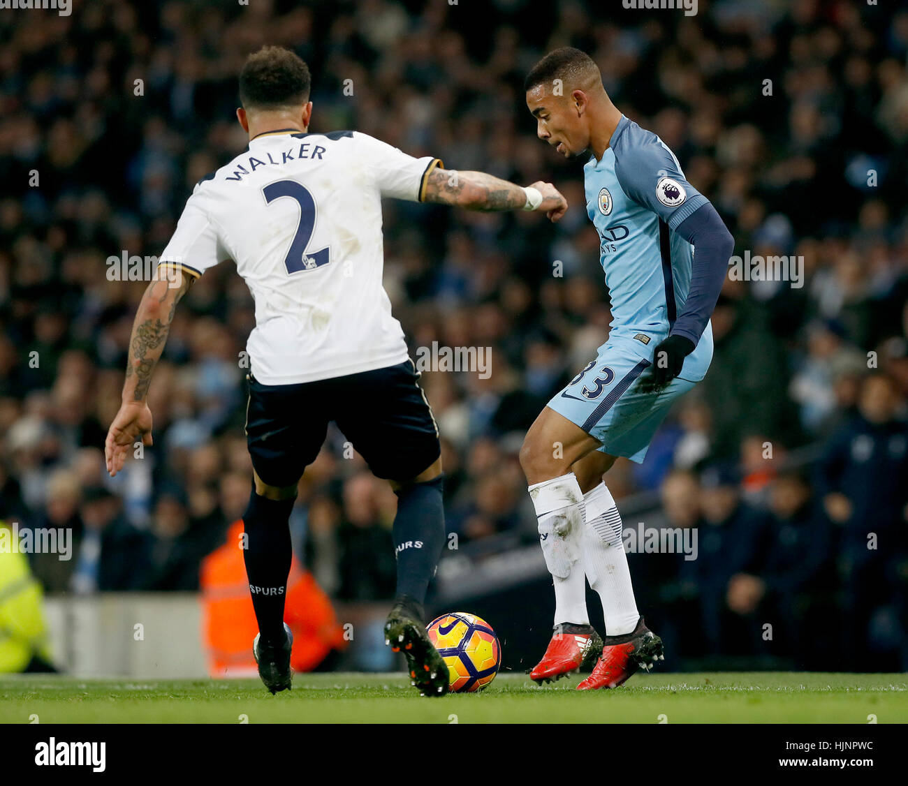 Tottenham Hotspur's Kyle Walker (left) and Manchester City's Gabriel ...