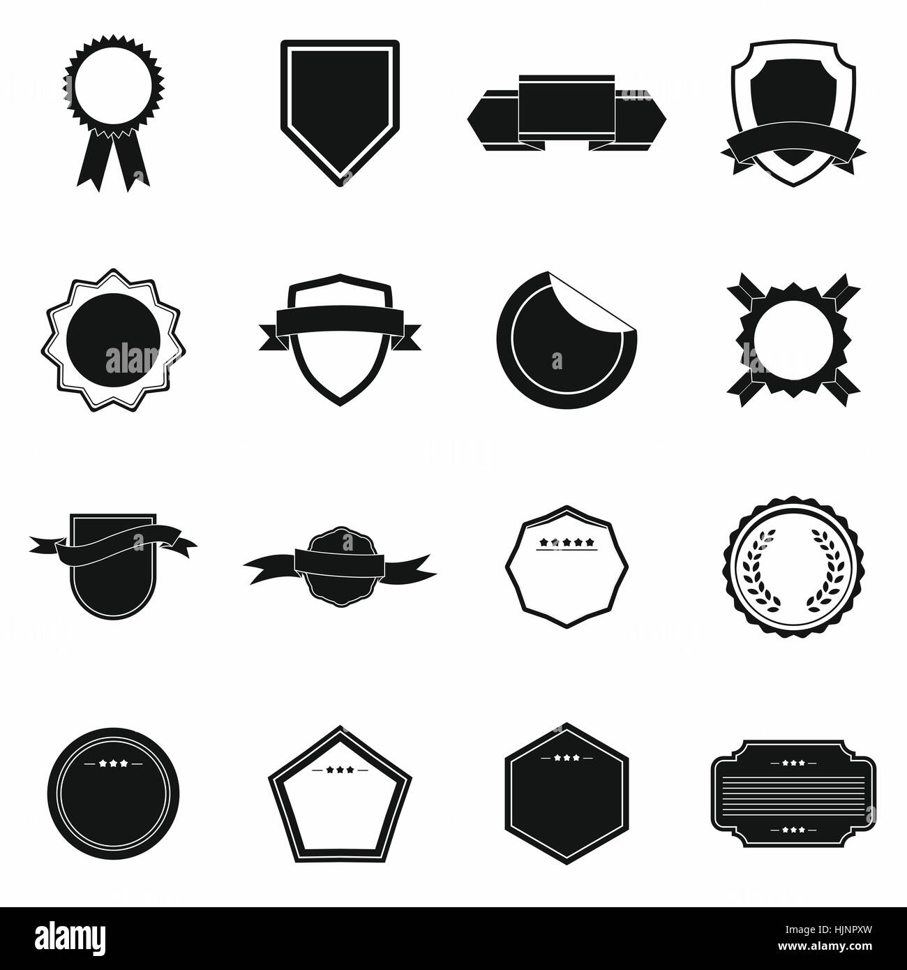 Badges icons set in simple style for any design Stock Vector Image ...